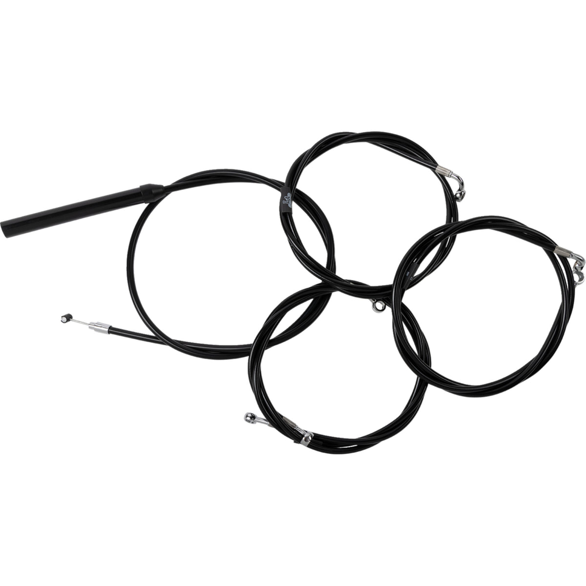 LA CHOPPERS 0662-1184 LA-8059KT2-19B Complete Black Vinyl Braided Hand ...