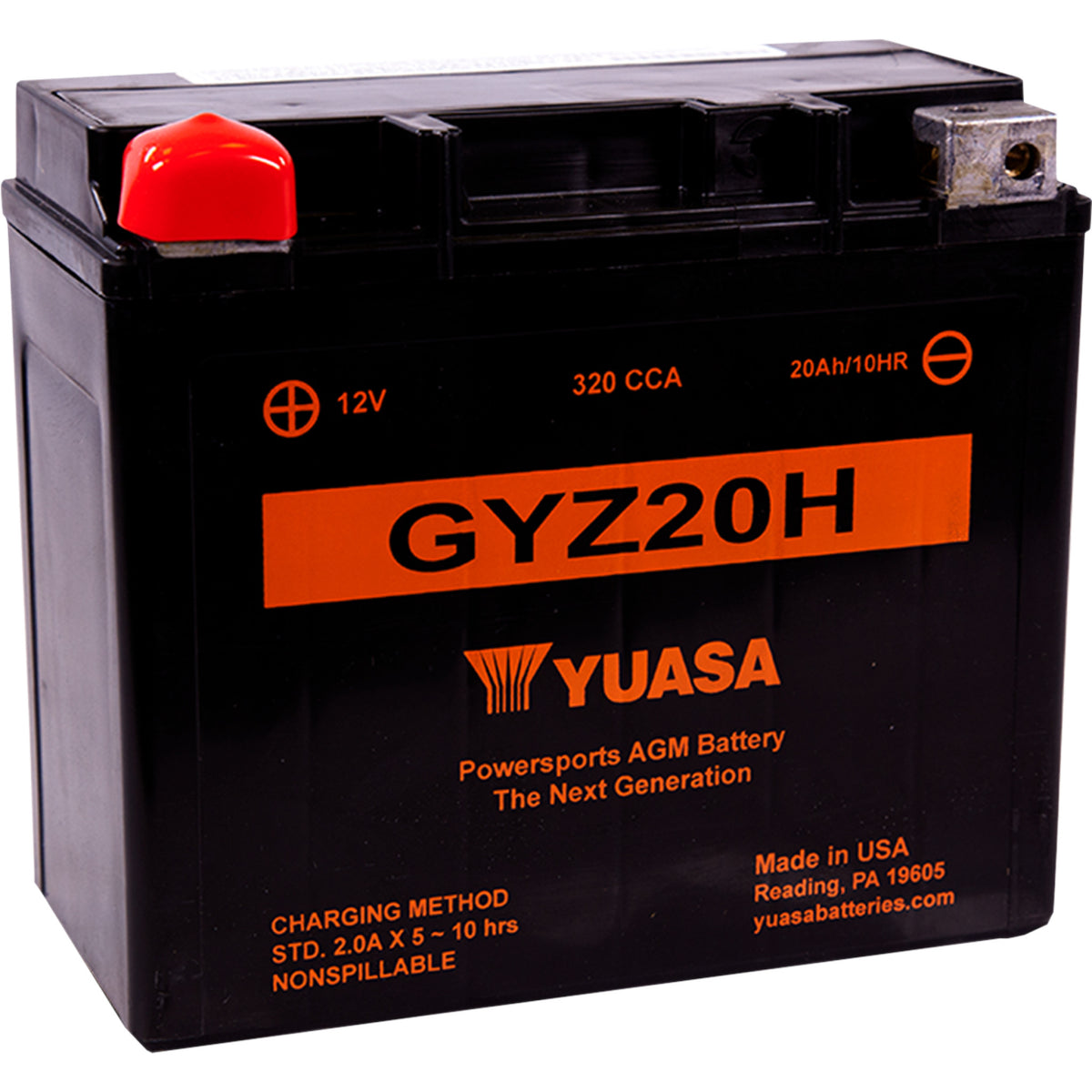 YUASA 2113-0246 YUAM72RGH GYZ Factory-Activated AGM Maintenance-Free B — SpazCycle