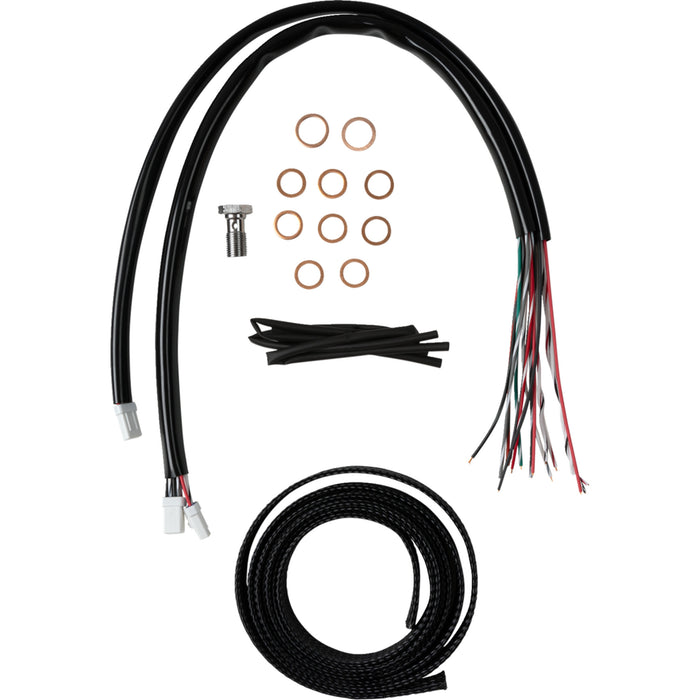 LA CHOPPERS 0662-1184 LA-8059KT2-19B Complete Black Vinyl Braided Hand ...