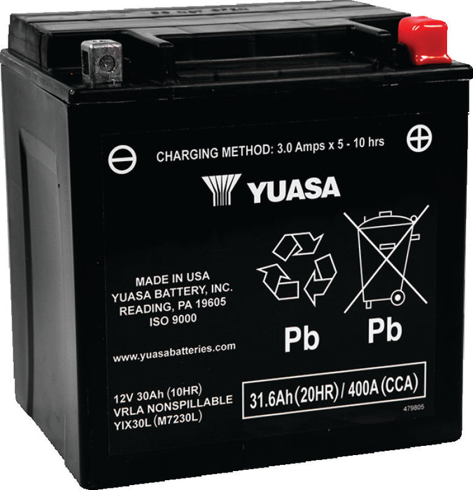 Yuasa Battery YUAM7230L Yuasa YIX30L Maintenance Free AGM 12-Volt ...