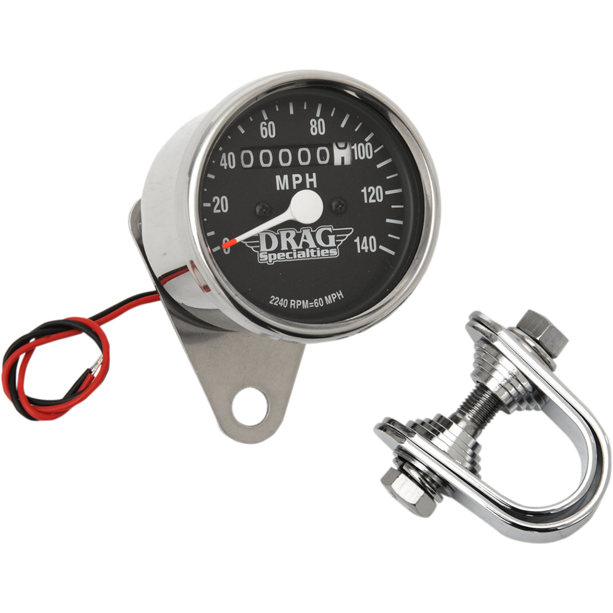 DRAG SPECIALTIES 2.4" Mini Mechanical Speedometer MPH LED Speedometer ...