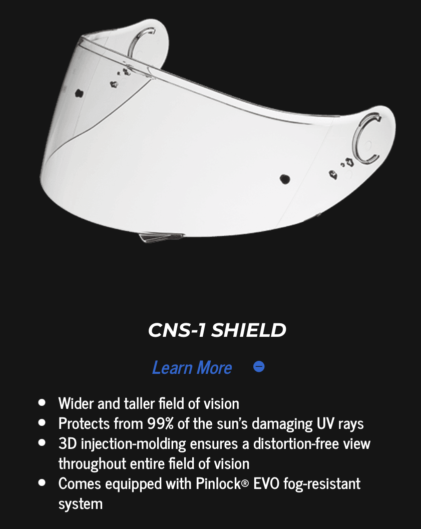 SHOEI CNS-1 PINLOCK-READY FACE SHIELD — SpazCycle