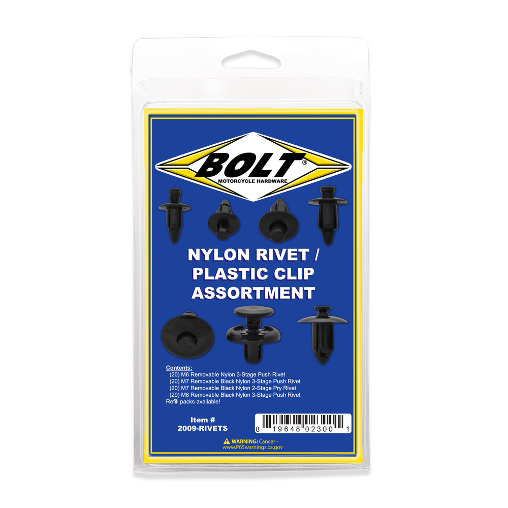 Bolt 020-00126 2009-RIVETS ATV Nylon Rivet Kits - SpazCycle