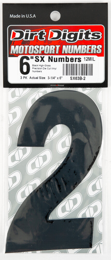 Dirt Digits 09-6512 SX63B-2 Super X Competition Stick-on Numbers ...