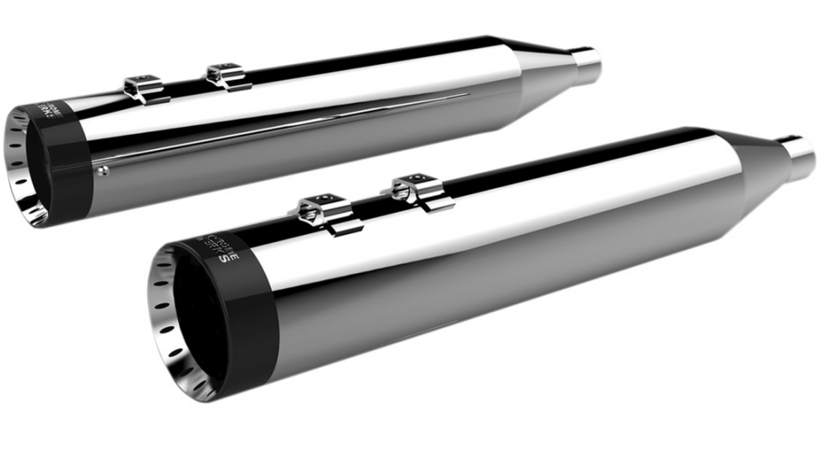 KHROME WERKS 1801-1288 202795 HP-Plus 4.5" Slip-On Mufflers - Chrome w ...